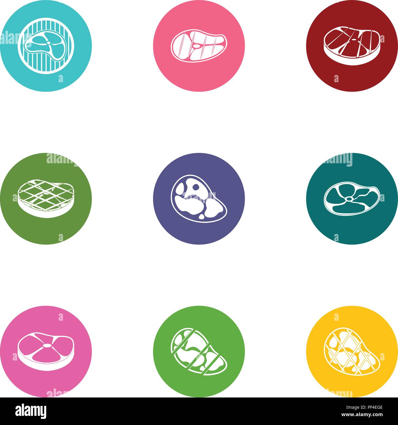 Beef icons set, flat style Stock Vector Image & Art - Alamy