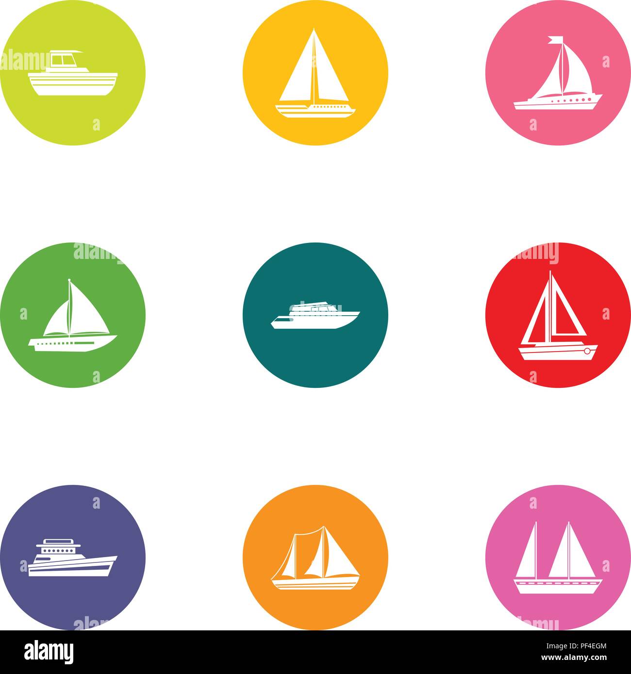 Boat parking icons set, flat style Stock Vector Image & Art - Alamy
