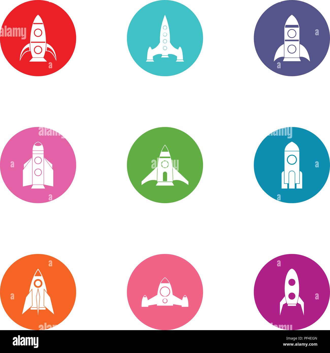 Beginning icons set, flat style Stock Vector Image & Art - Alamy
