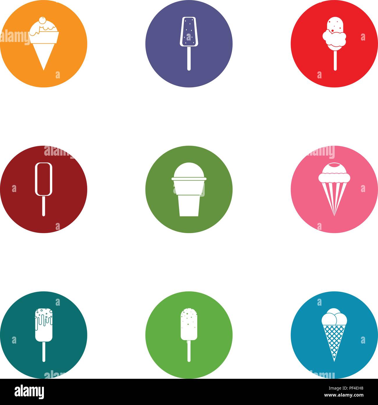 Fruit ice icons set, flat style Stock Vector Image & Art - Alamy