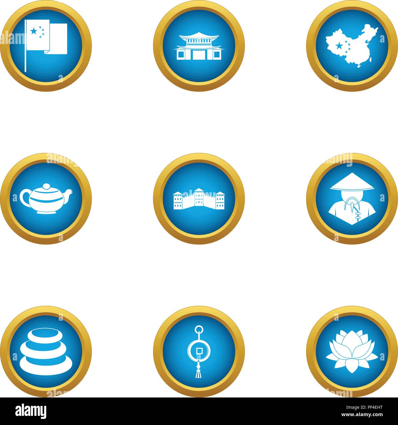 Asie icons set, flat style Stock Vector Image & Art - Alamy