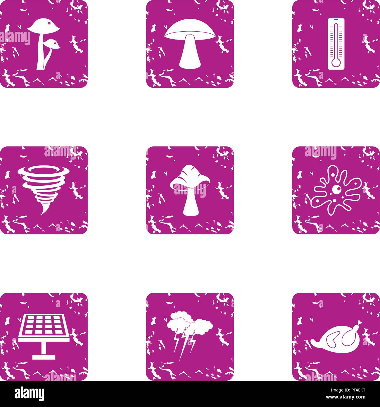 Permanent icons set, grunge style Stock Vector Image & Art - Alamy