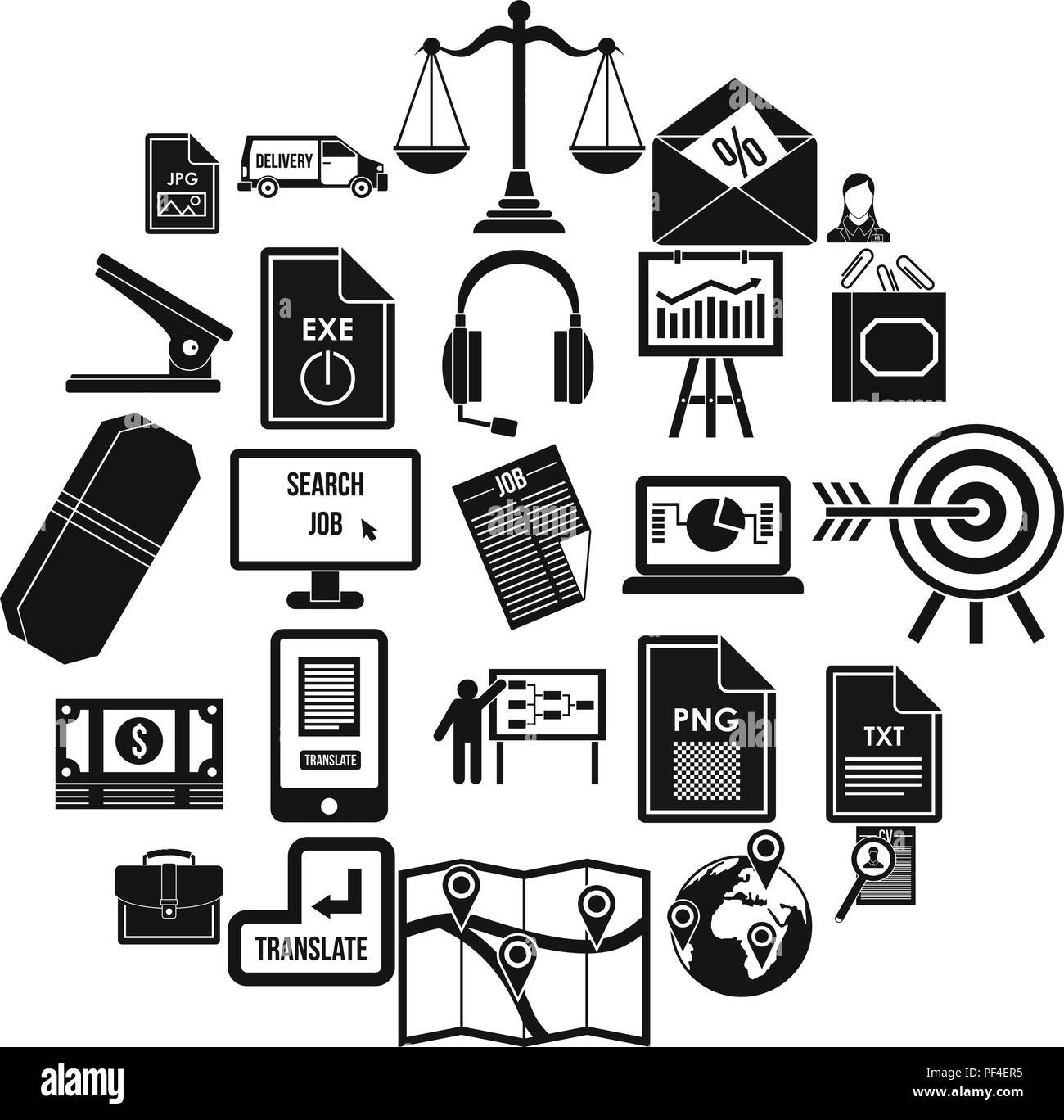 Work paper icons set, simple style Stock Vector Image & Art - Alamy
