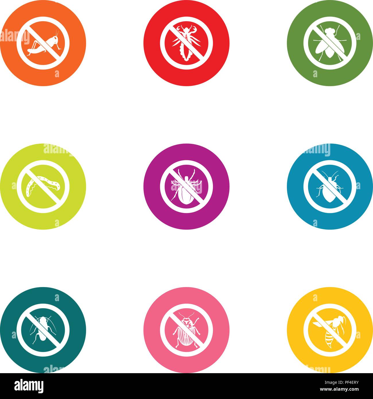 Prohibition icons set, flat style Stock Vector Image & Art - Alamy