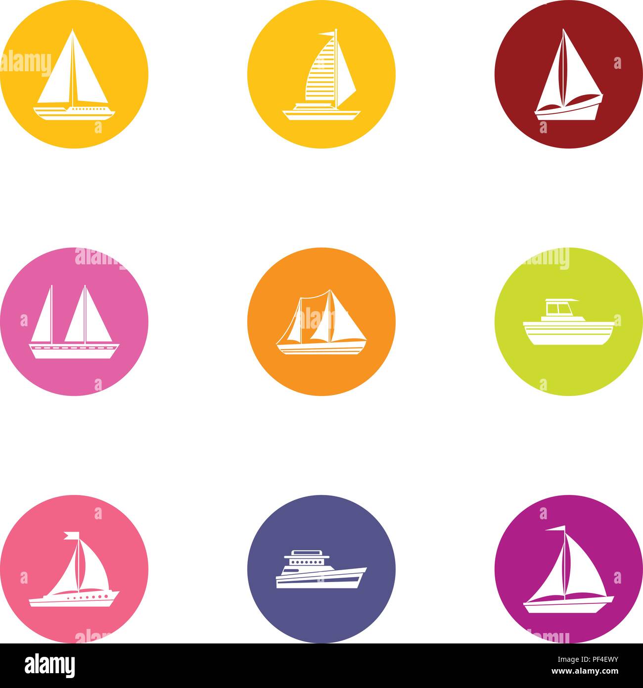 Canvas icons set, flat style Stock Vector Image & Art - Alamy