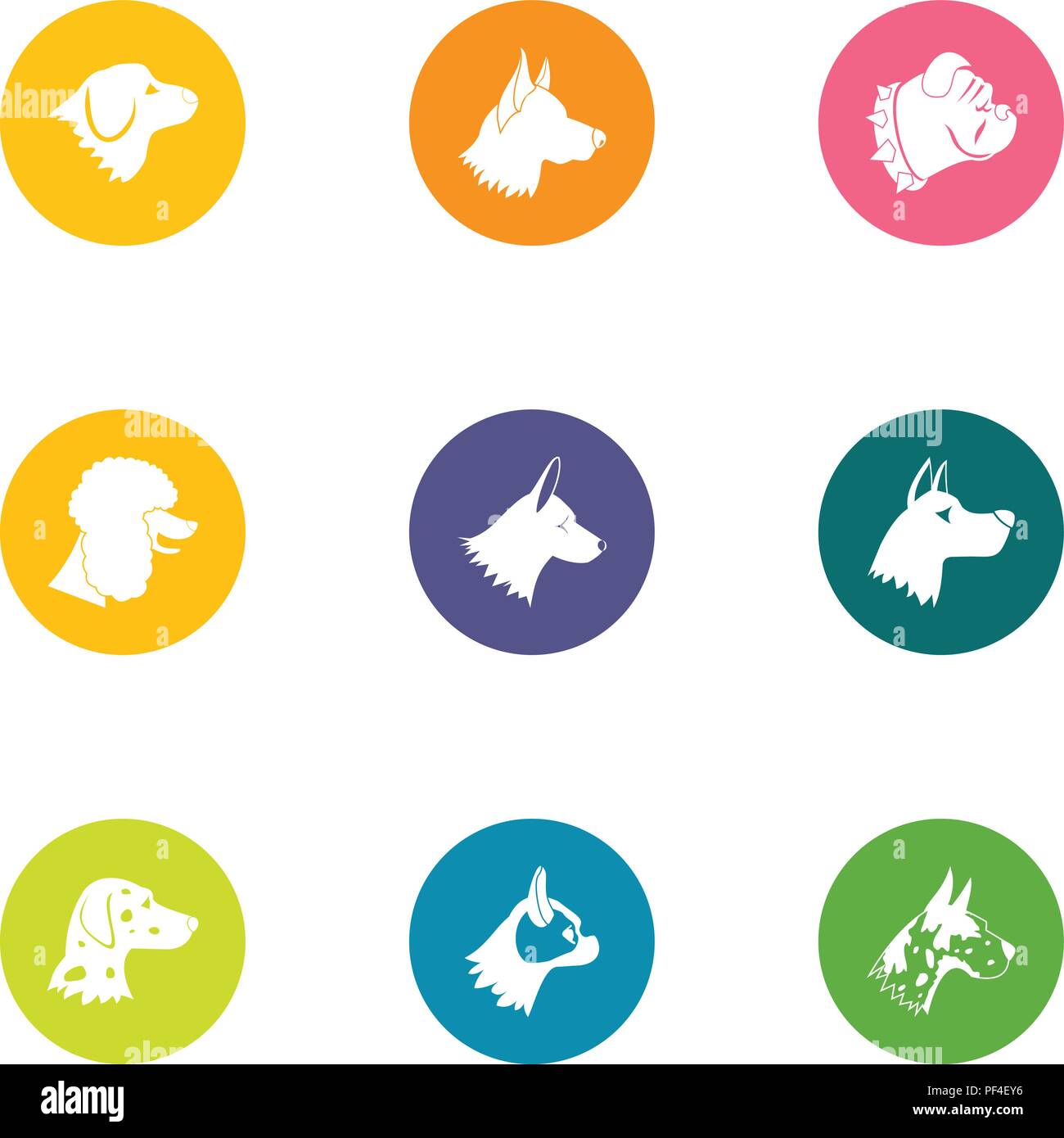 Hound icons set, flat style Stock Vector Image & Art - Alamy