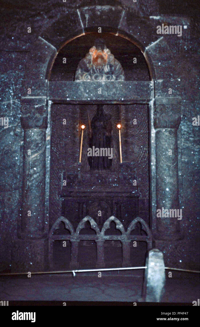 Salt carved altar,Wieliczka Salt Mine,Poland Stock Photo - Alamy
