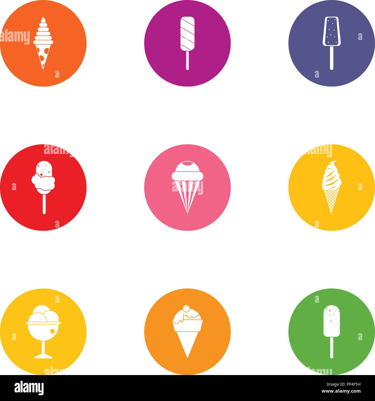 Custard icons set, flat style Stock Vector Image & Art - Alamy
