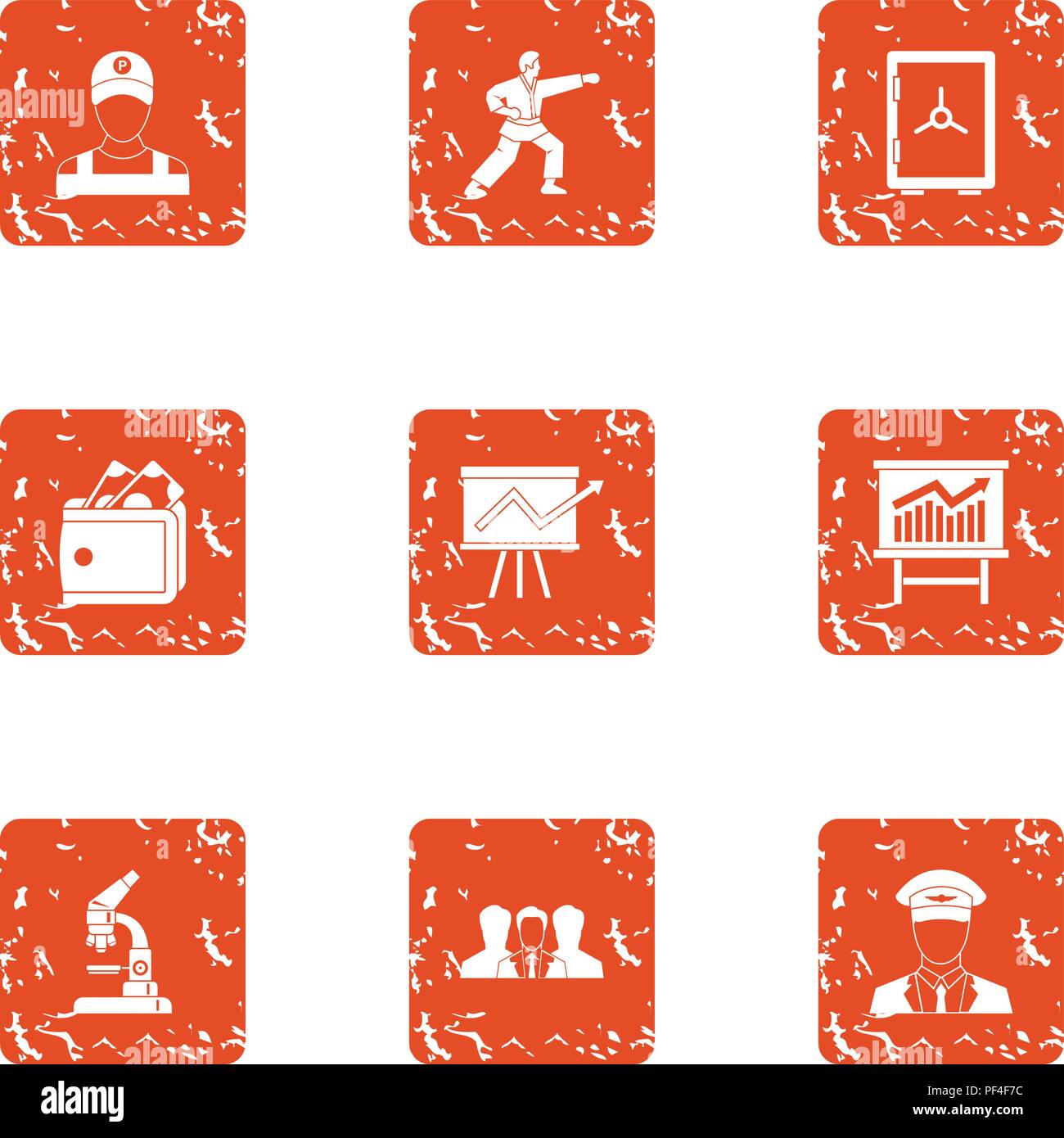 Elevated level icons set, grunge style Stock Vector Image & Art - Alamy