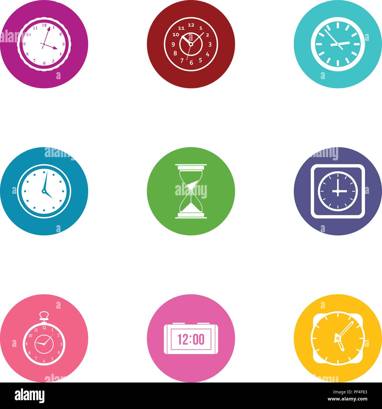 Timepiece icons set, flat style Stock Vector Image & Art - Alamy
