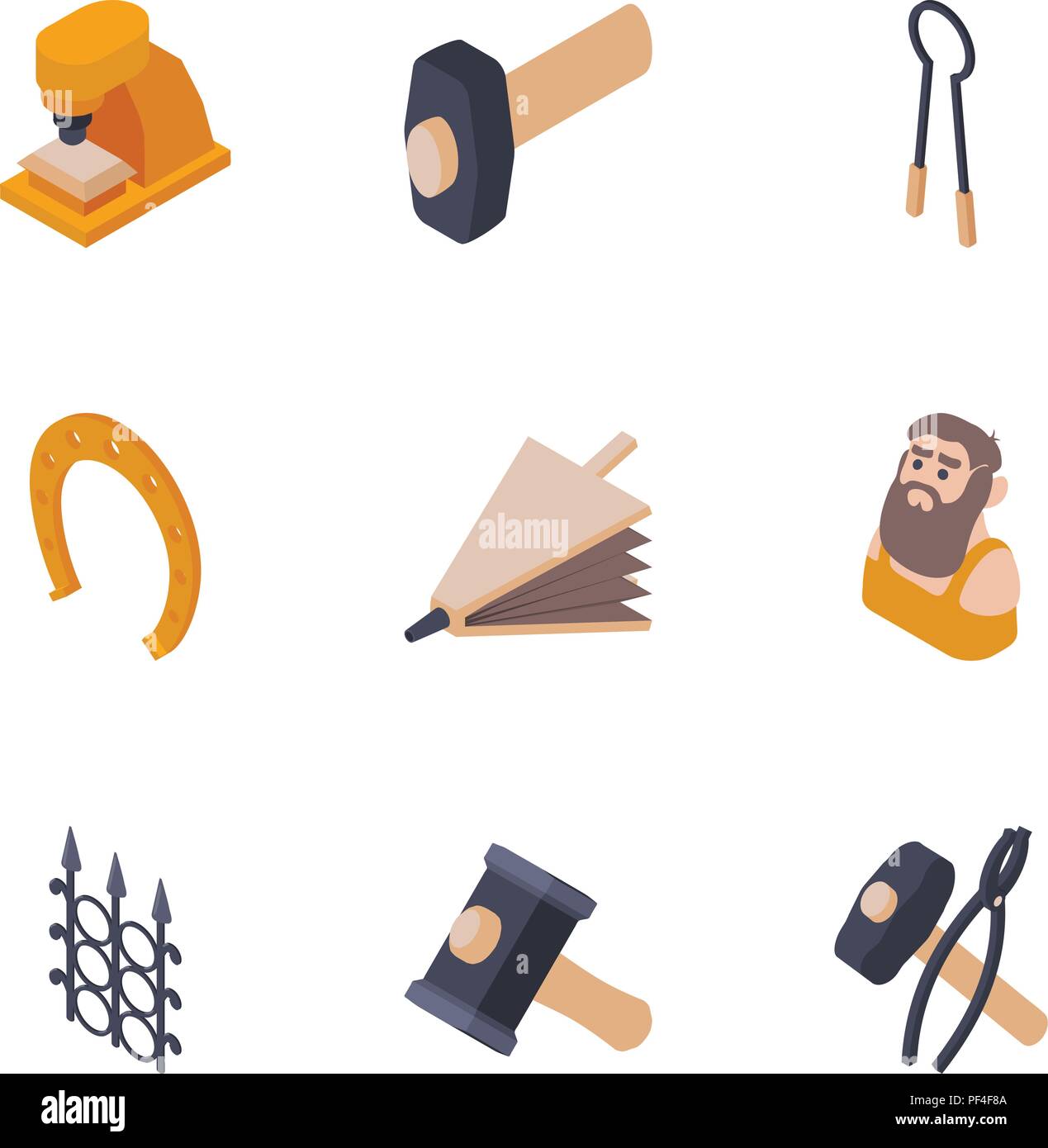 Produce a metal icons set, isometric style Stock Vector Image & Art - Alamy