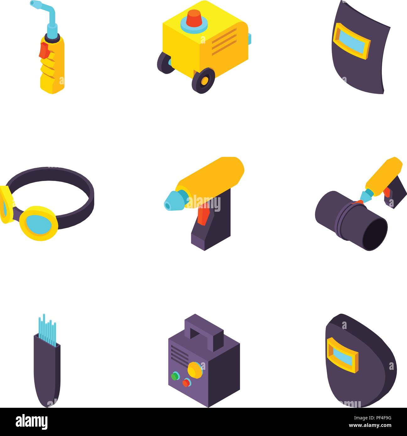 Pipe welding icons set, isometric style Stock Vector Image & Art - Alamy