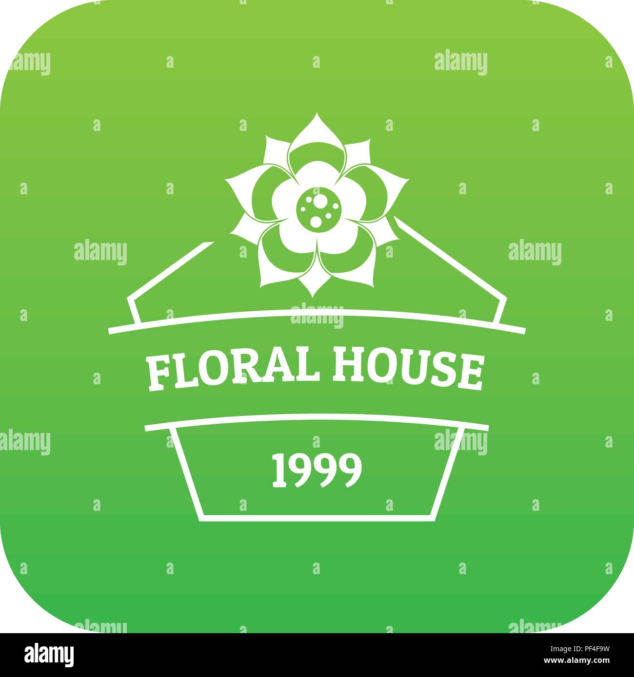Flower house icon green vector Stock Vector Image & Art - Alamy