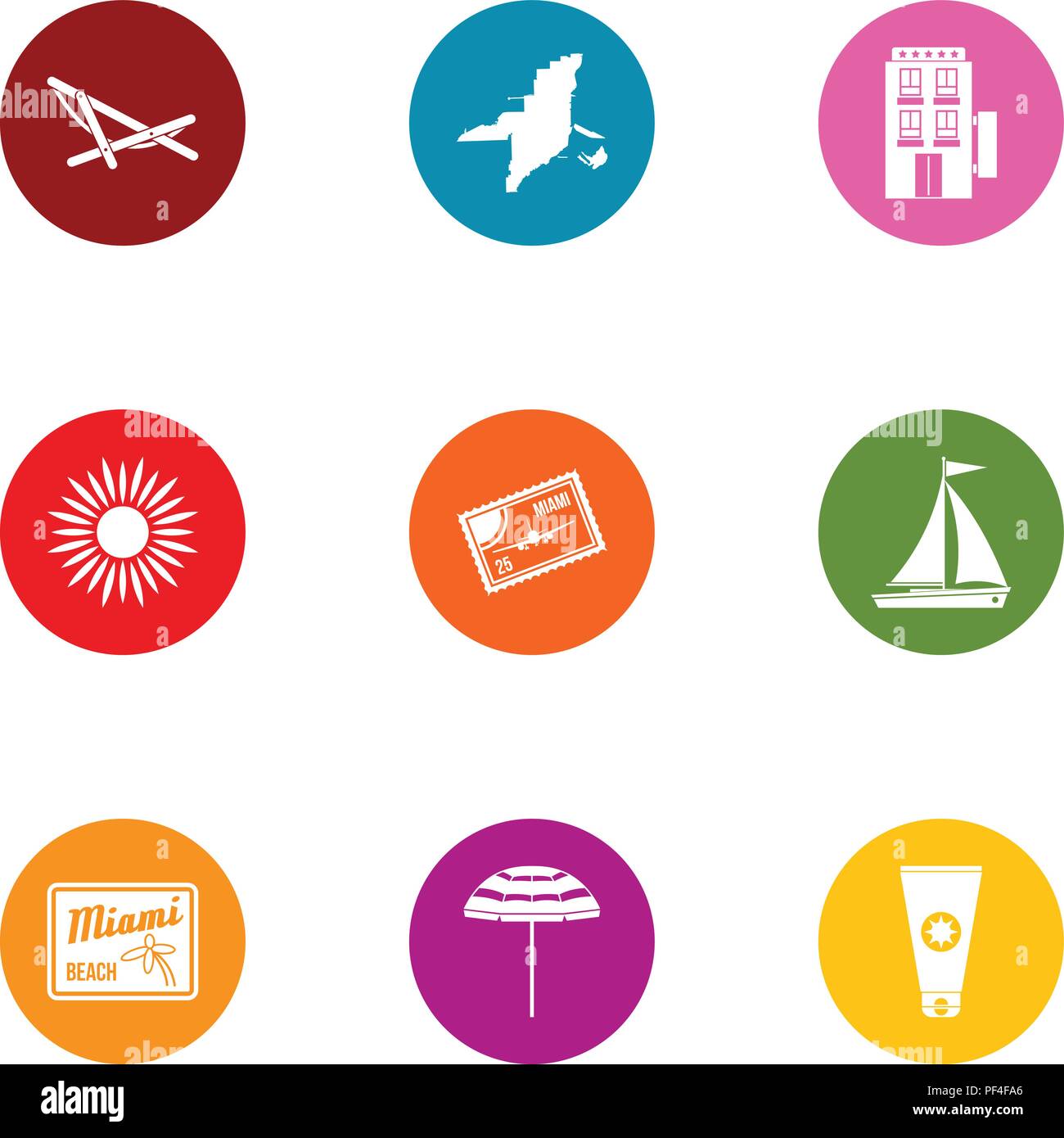 Thematic park icons set, flat style Stock Vector Image & Art - Alamy