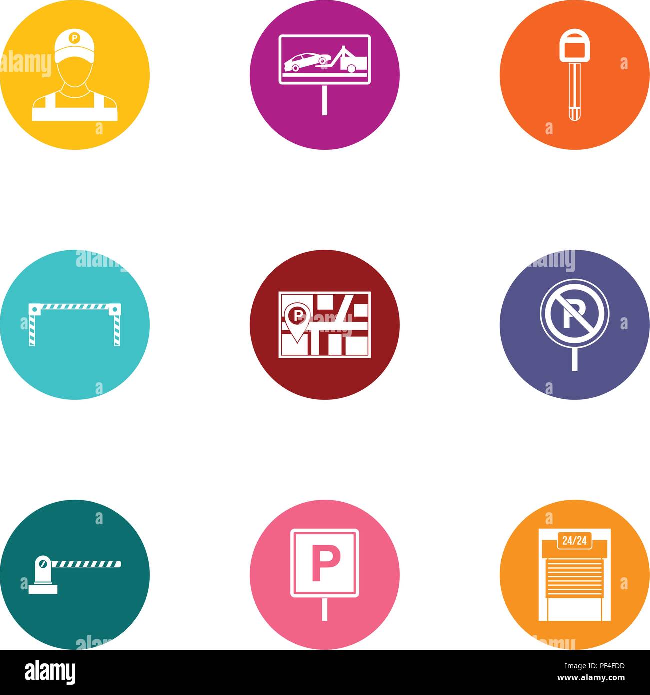 Moorage icons set, flat style Stock Vector Image & Art - Alamy