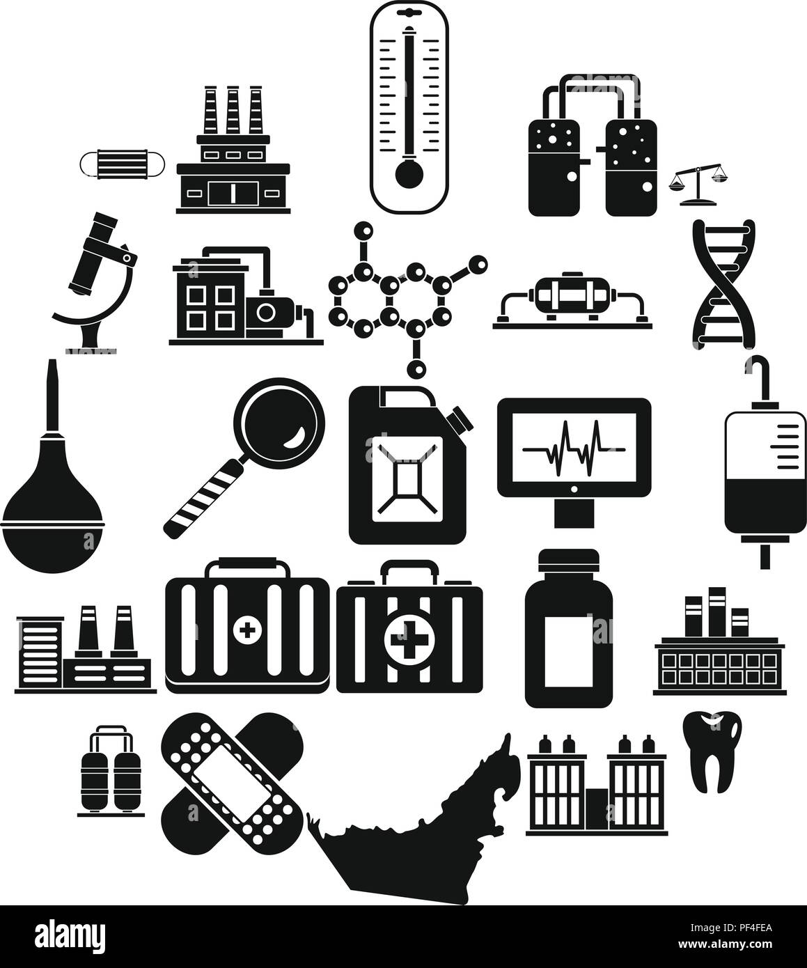 Chemical industry icons set, simple style Stock Vector Image & Art - Alamy