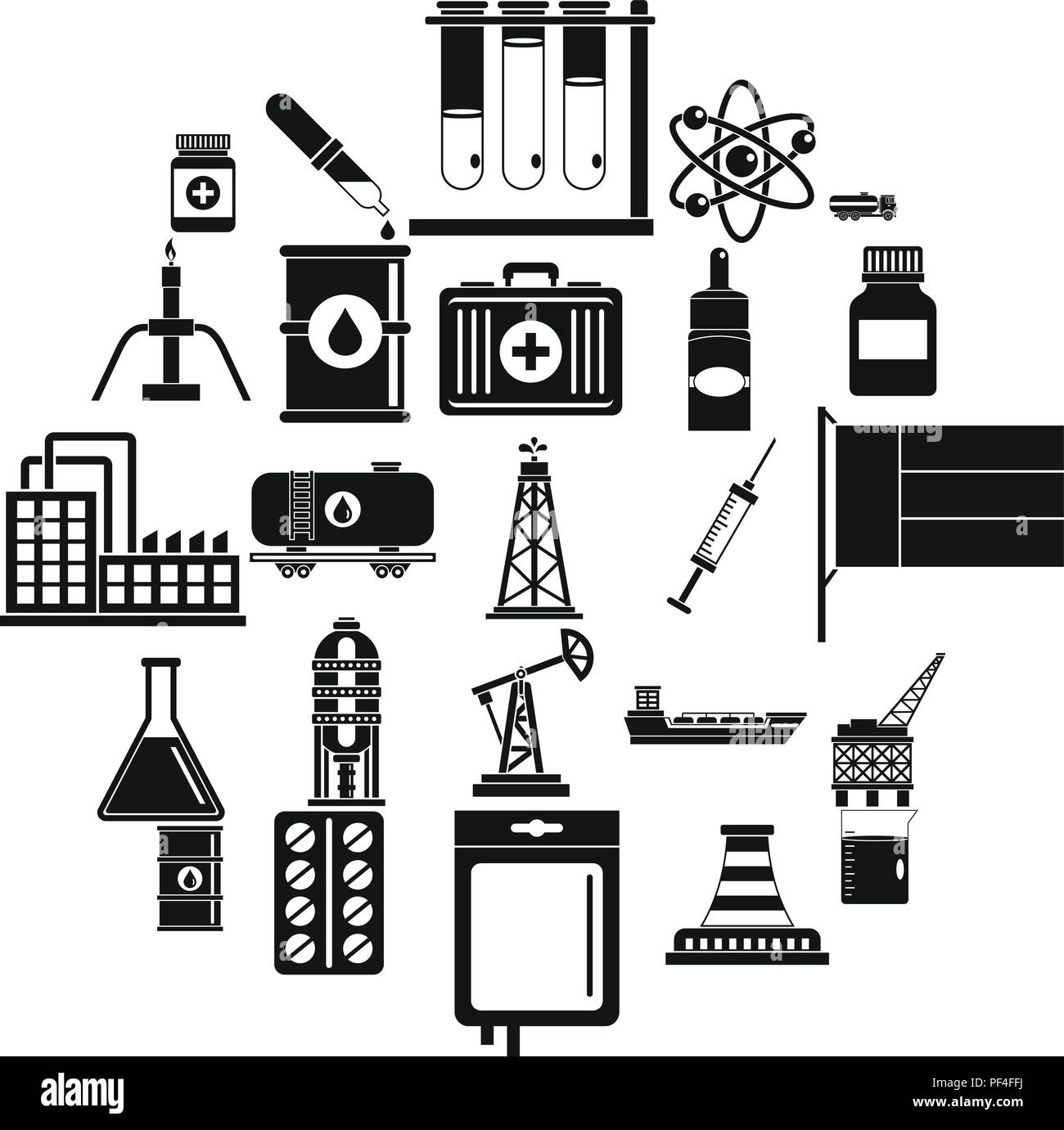 Industry icons set, simple style Stock Vector Image & Art - Alamy
