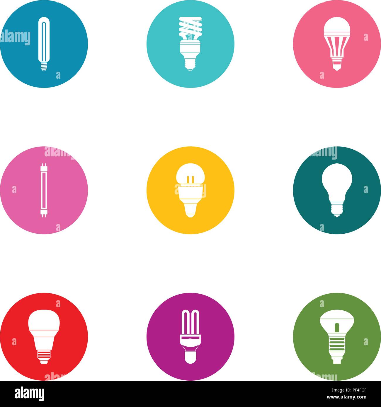 Large lamp icons set, flat style Stock Vector Image & Art - Alamy