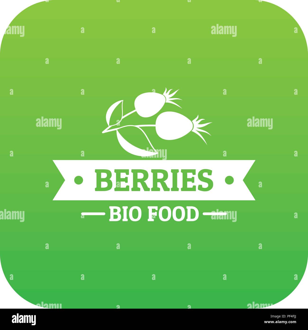 Bio food berries icon green vector Stock Vector Image & Art - Alamy