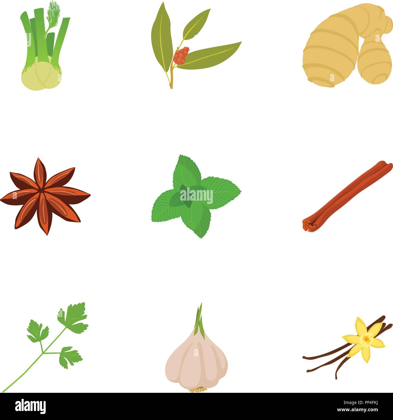 Seasoning icons set, cartoon style Stock Vector Image & Art - Alamy
