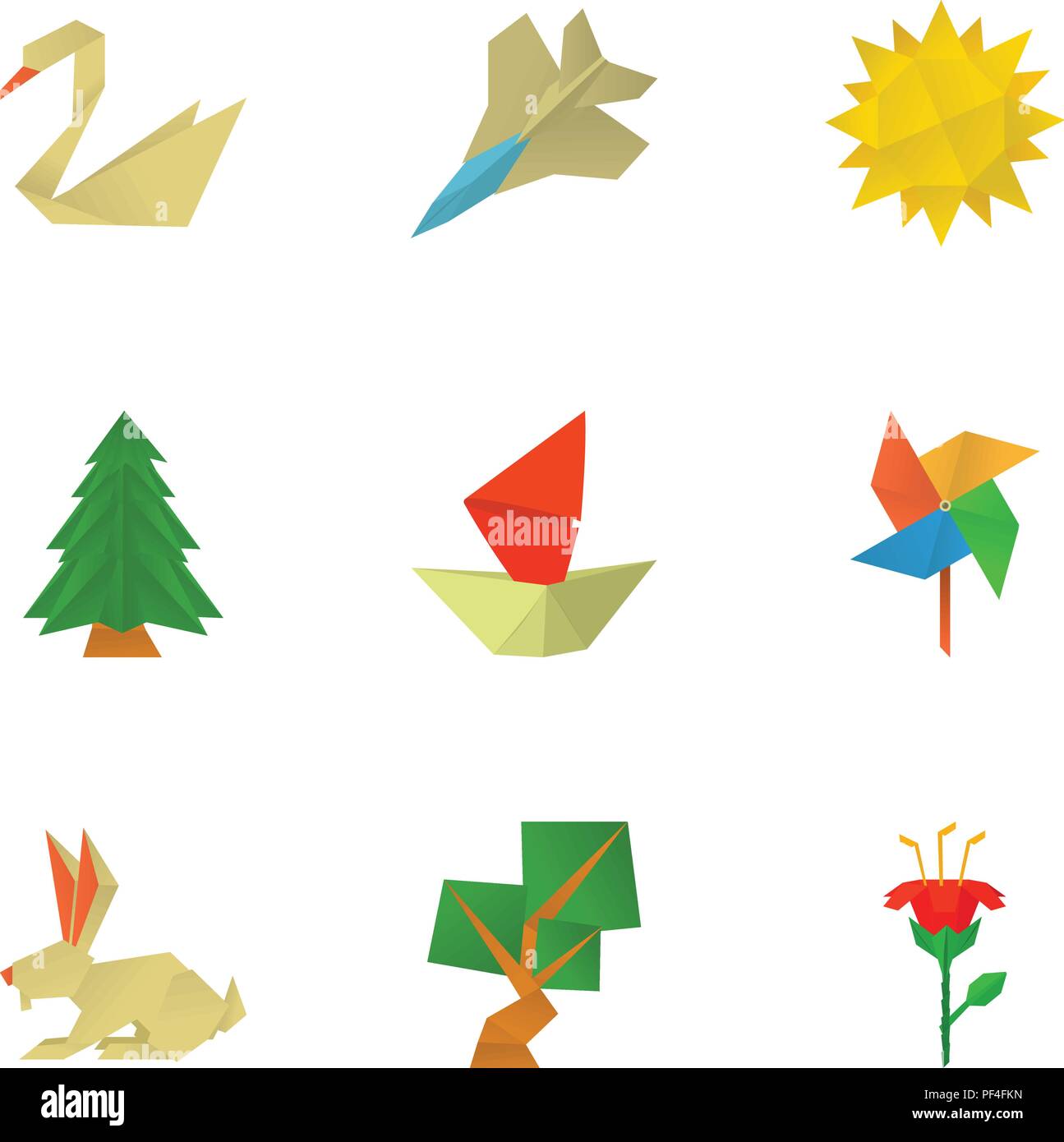 Paper icons set, cartoon style Stock Vector Image & Art - Alamy