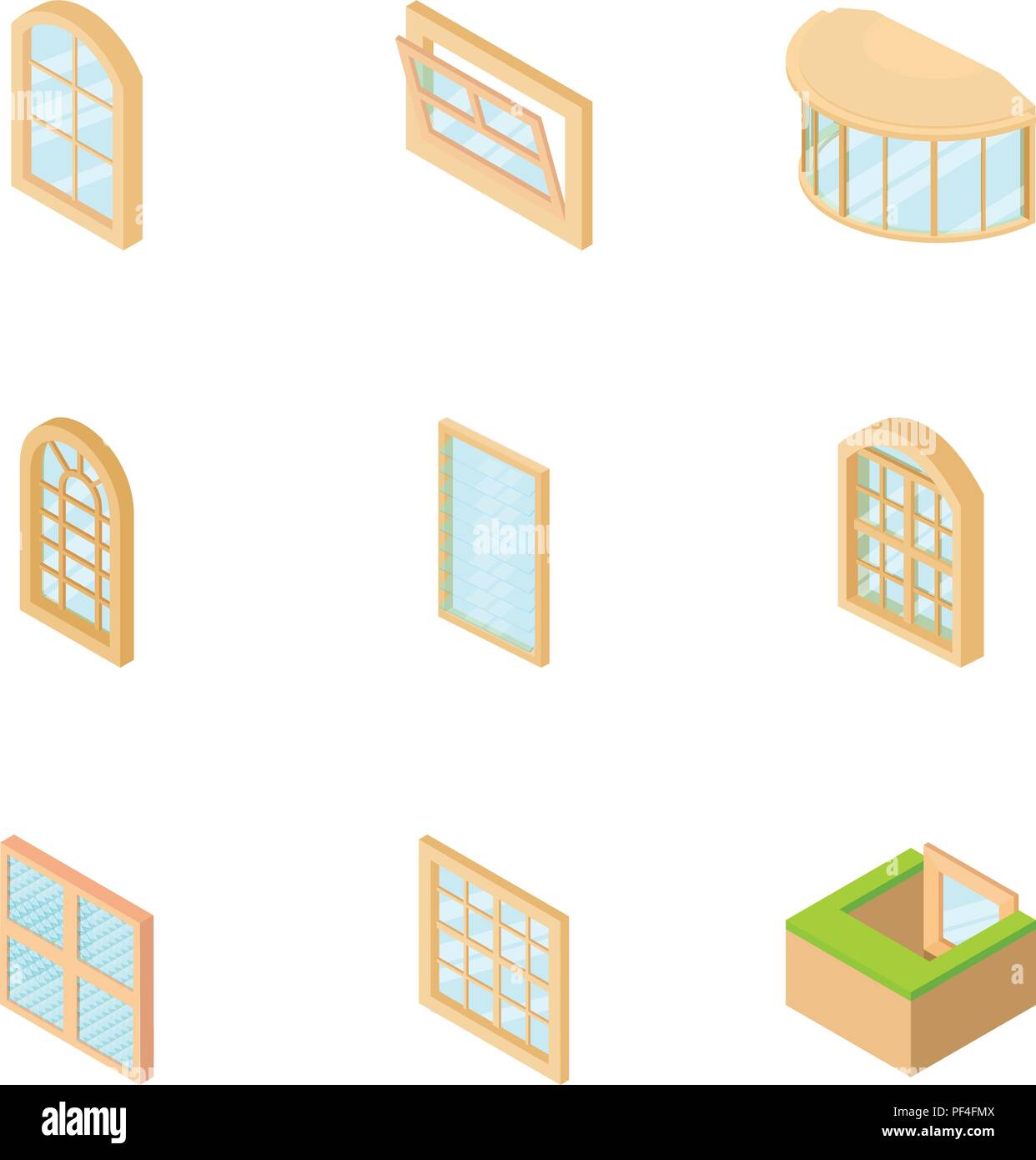 Window orifice icons set, isometric style Stock Vector Image & Art - Alamy