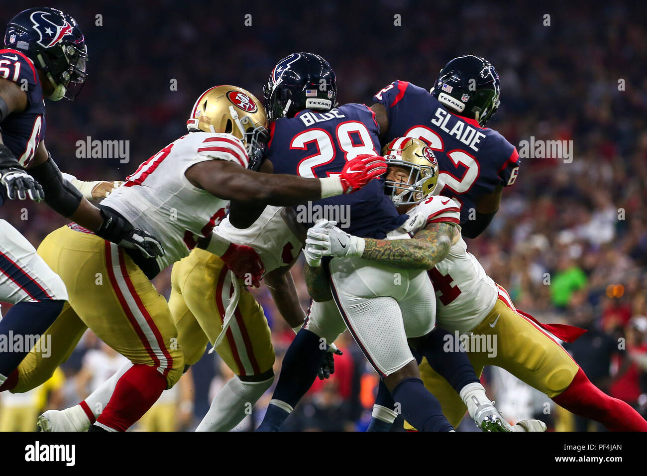 Houston, USA. 18 August 2018. Houston Texans running back Alfred Blue ...