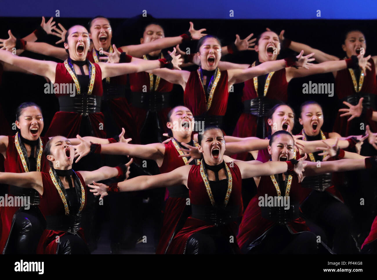 Yokohama, Japan. 17th Aug, 2018. Dance team members of the Osaka ...