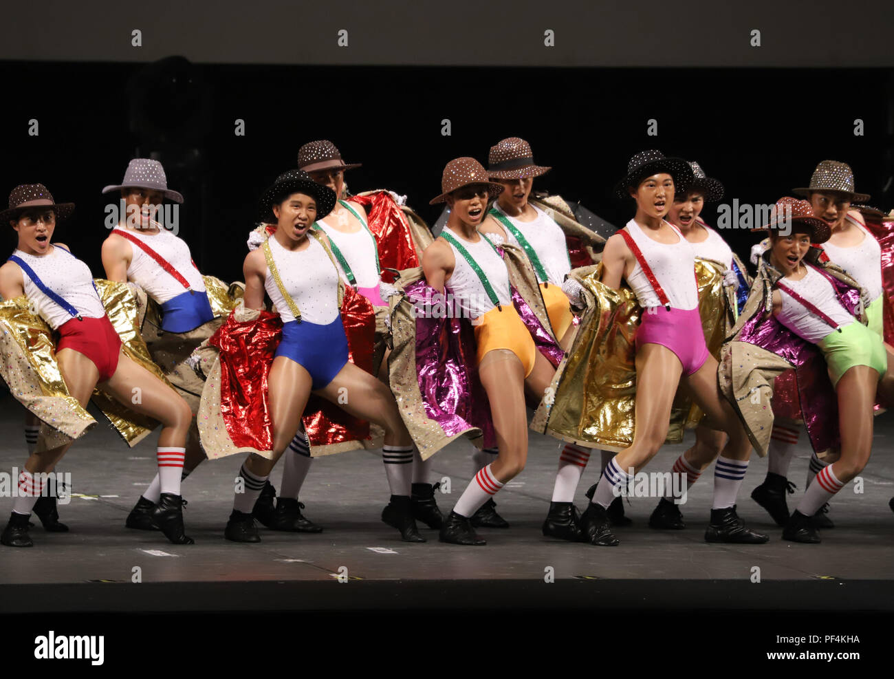 Yokohama, Japan. 17th Aug, 2018. Dance team members of the Osaka ...