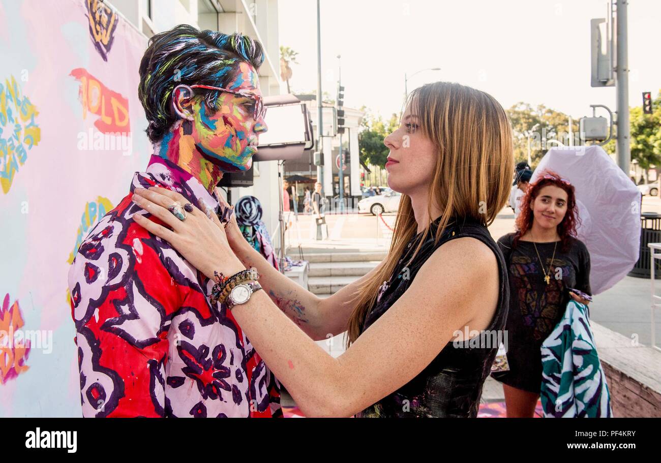 California, USA. 18 August 2018. Artist ALEXA MEADE reviews the work ...