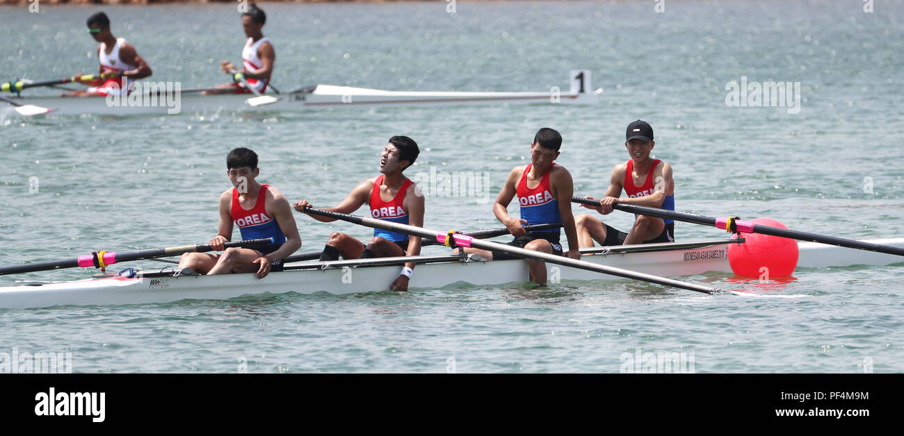 19th Aug, 2018. Unified Korean rowing team finishes last in Asiad debut ...