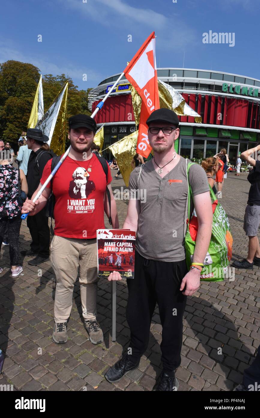Berlin, Germany. 18th Aug, 2018. Counter-protests take place in Berlin ...