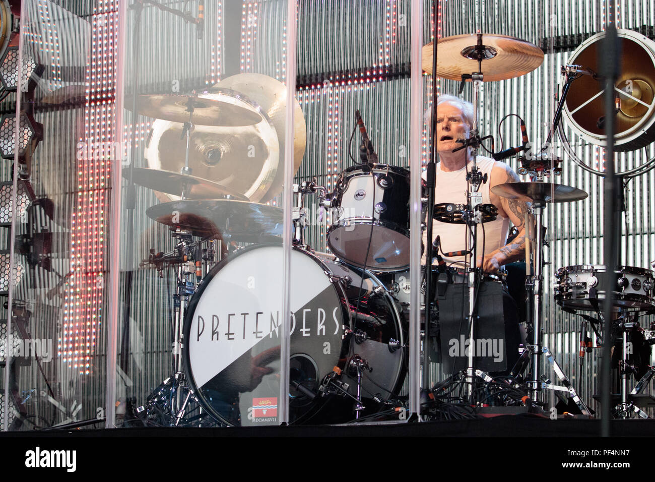 Coventry, UK. 18th October, 2018. Pretenders Drummer Tris Imboden at ...