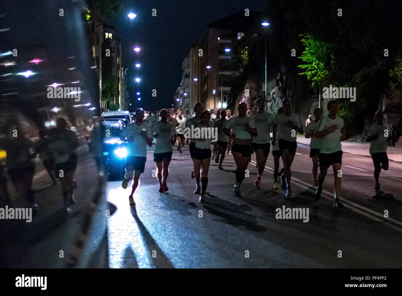 Stockholm, Sweden. 18 August 2018. Midnight run at the streets of ...