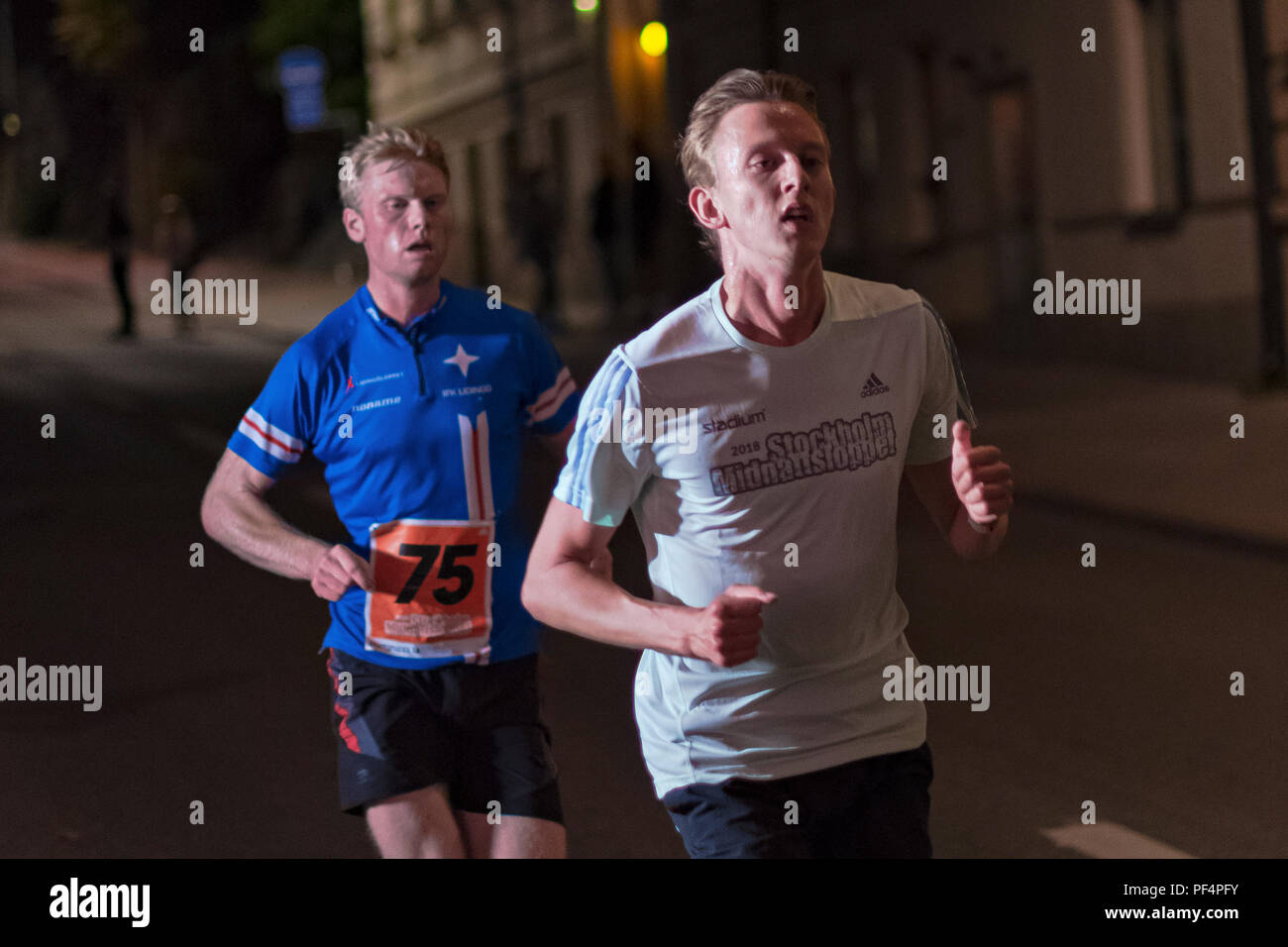 Stockholm, Sweden. 18 August 2018. Midnight run at the streets of ...