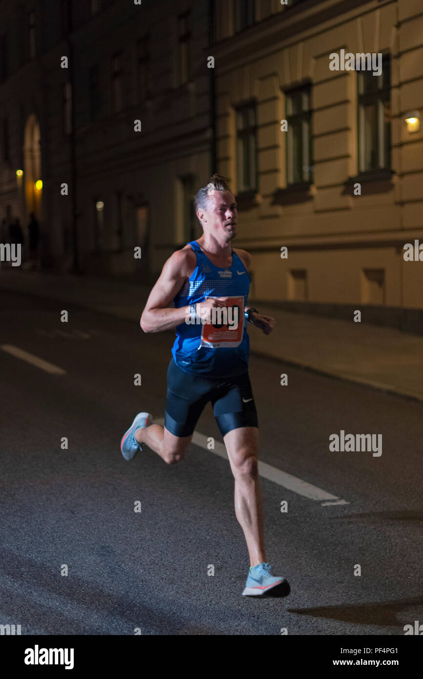 Stockholm, Sweden. 18 August 2018. Midnight run at the streets of ...