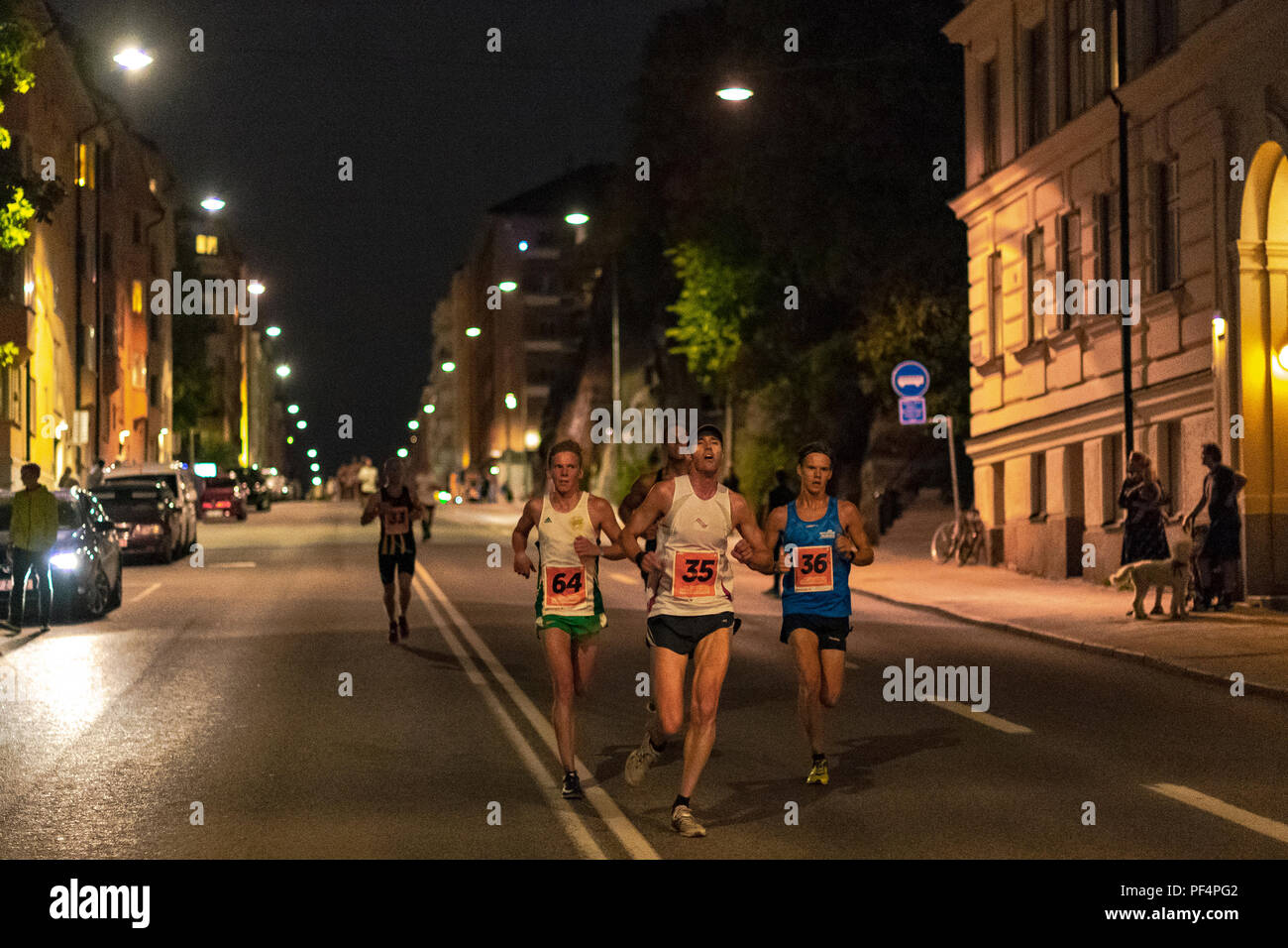 Stockholm, Sweden. 18 August 2018. Midnight run at the streets of ...