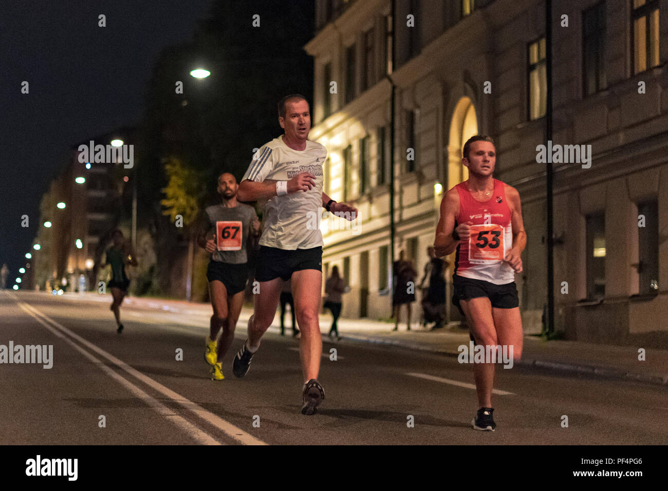 Stockholm, Sweden. 18 August 2018. Midnight run at the streets of ...