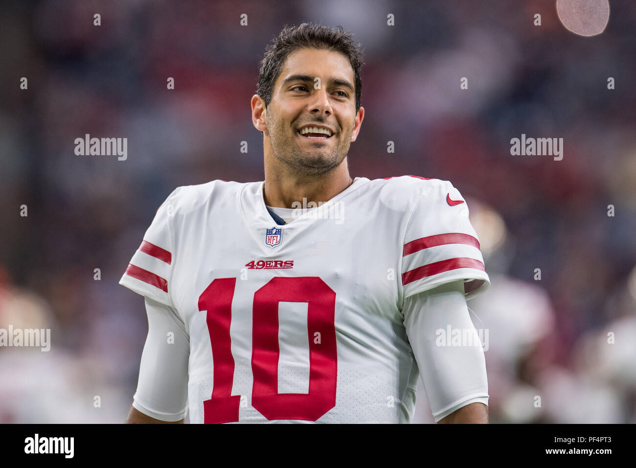 Houston, USA. 18 August 2018. San Francisco 49ers quarterback Jimmy ...