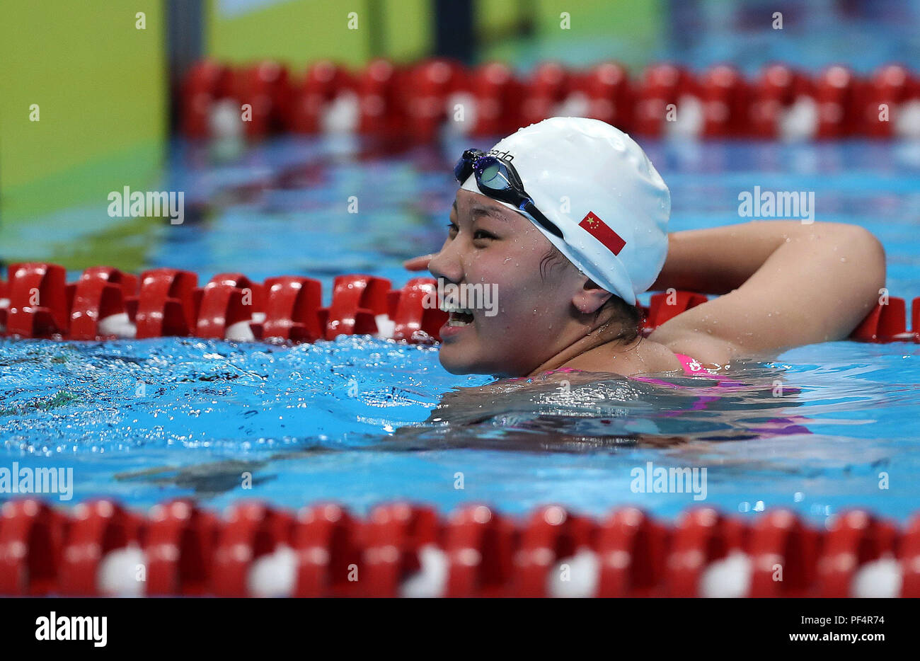 Jakarta, Indonesia. 19th Aug, 2018. Liu Yaxin of China smiles after ...