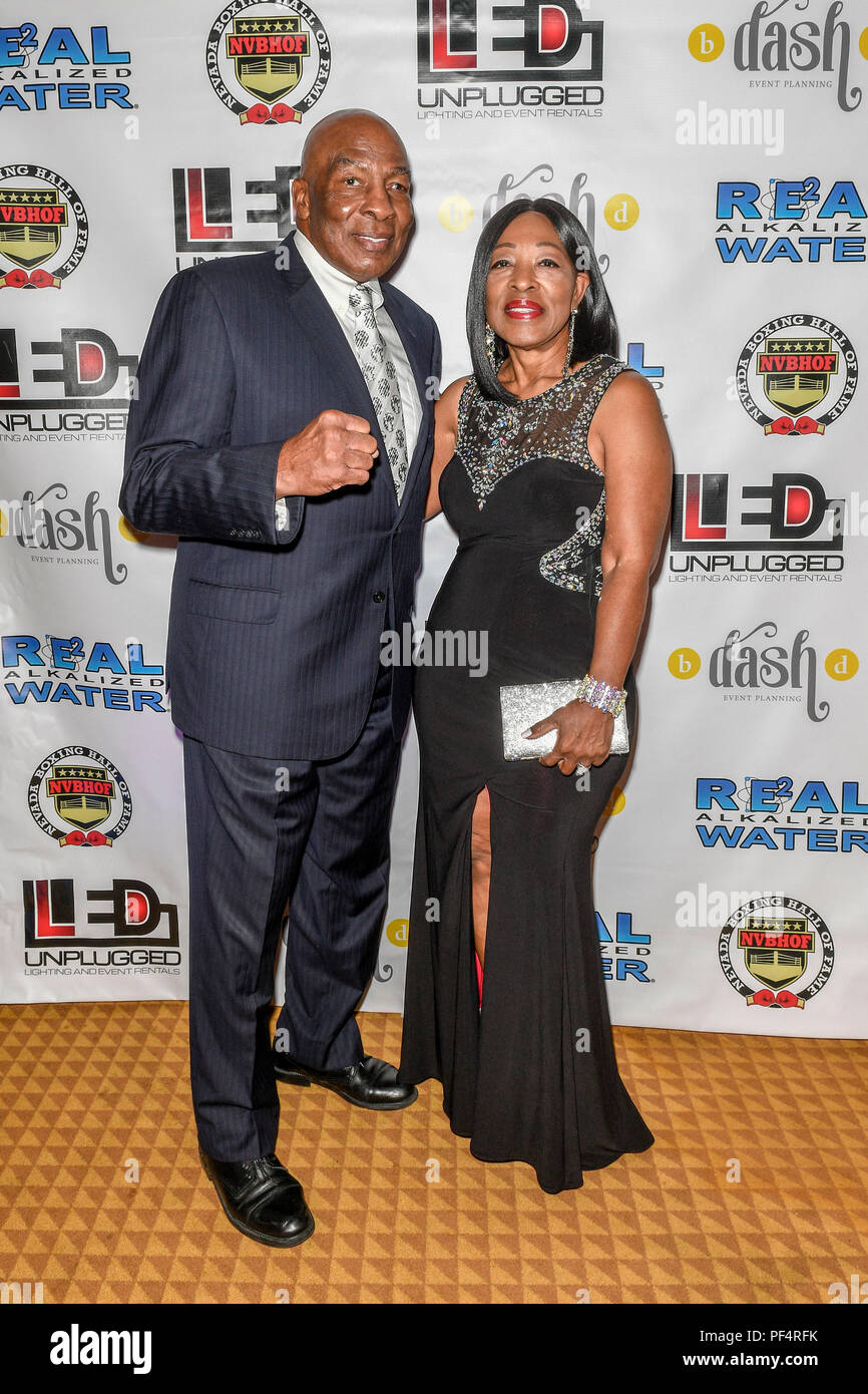 Las Vegas, NV, USA. 18th Aug, 2018. Earnie Shavers, Arriving at the ...
