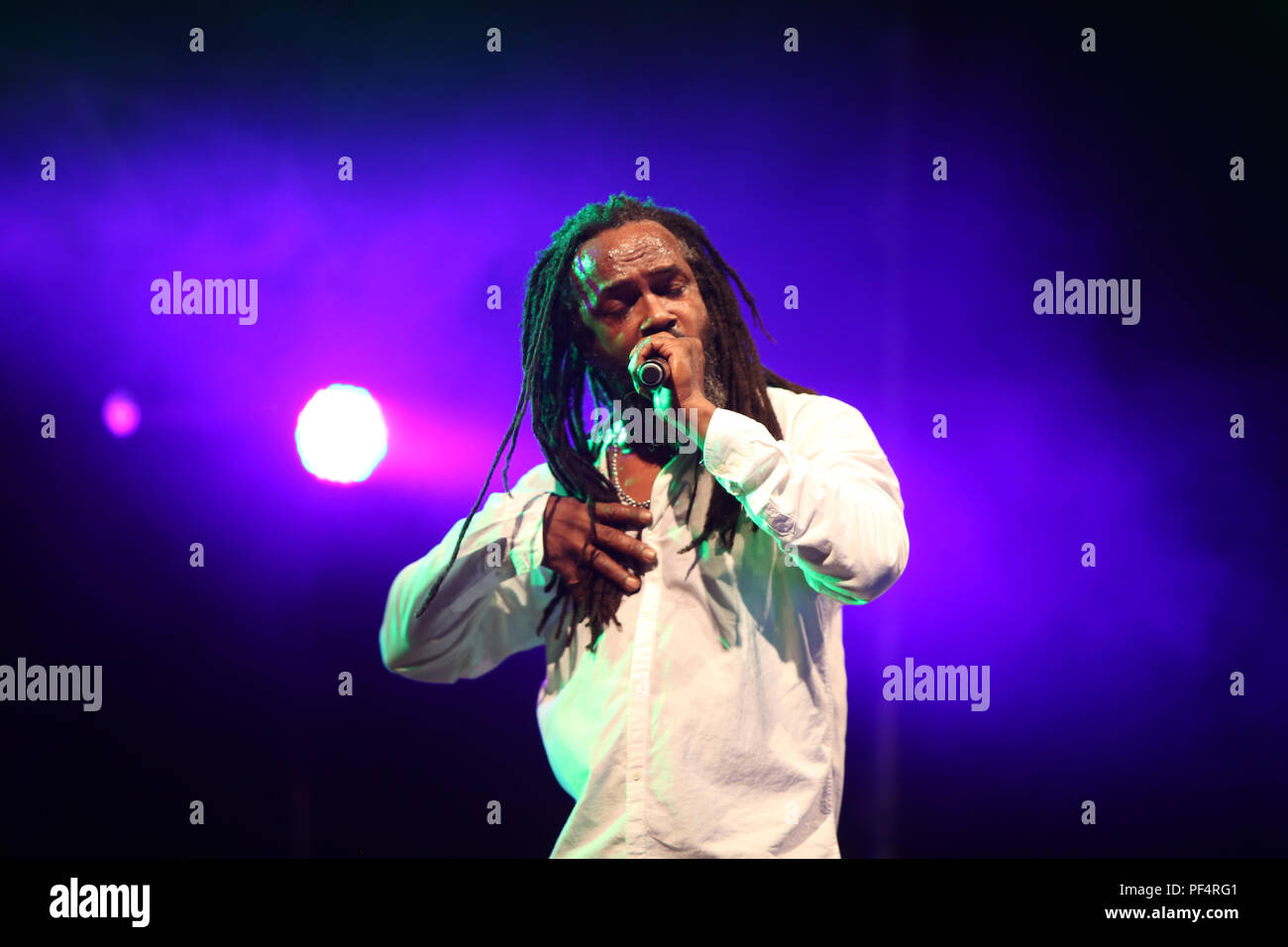 Aschaffenburg, Germany. 18th Aug, 2018. Jamaican reggae singer Andrew ...