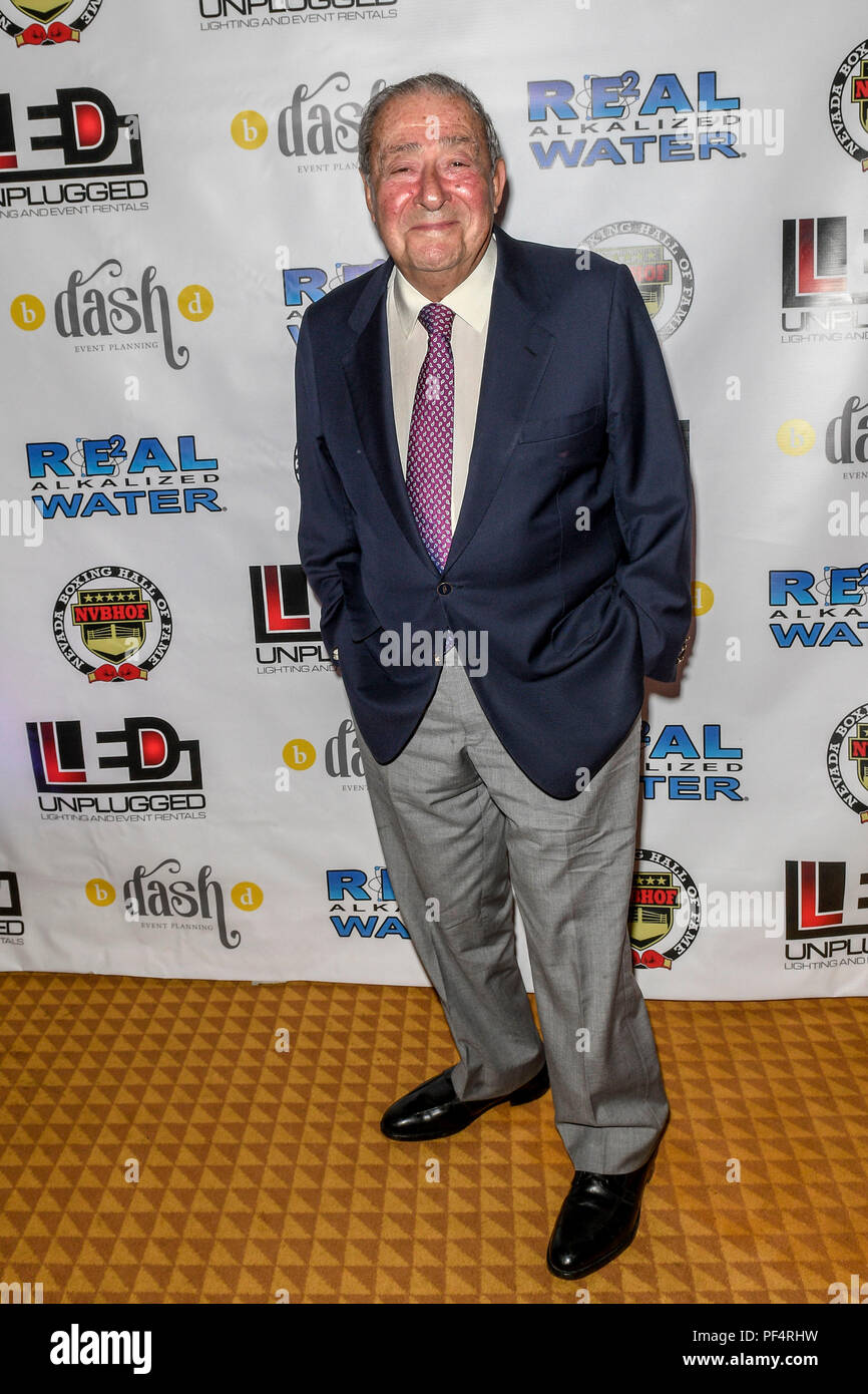 Las Vegas, NV, USA. 18th Aug, 2018. Bob Arum, Arriving at the Nevada ...