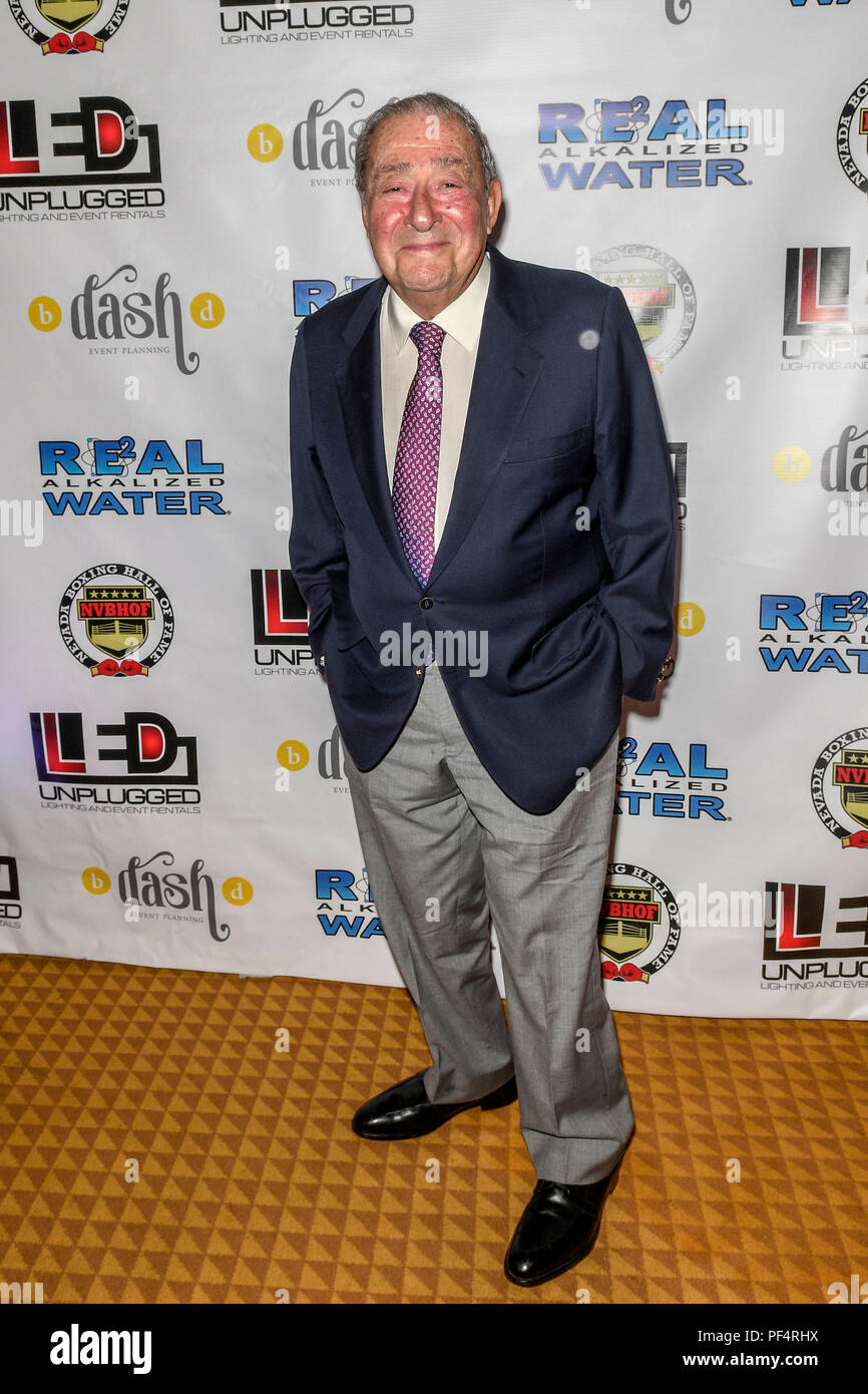 Las Vegas, NV, USA. 18th Aug, 2018. Bob Arum, Arriving at the Nevada ...