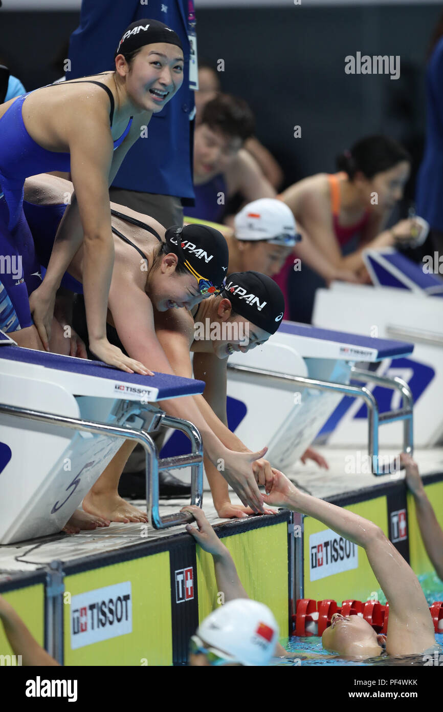 Jakarta, Indonesia. 19th Aug, 2018. Team Japan celebrate after Women's ...