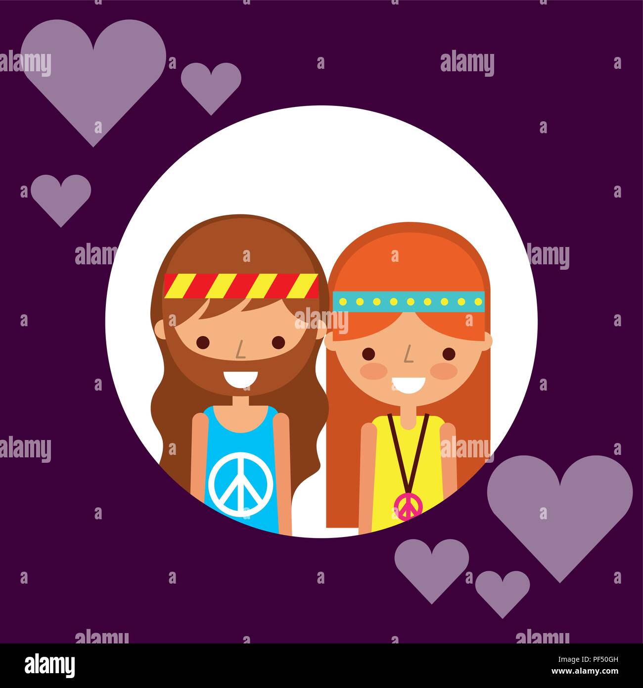 Hippie couple Stock Vector Images - Alamy