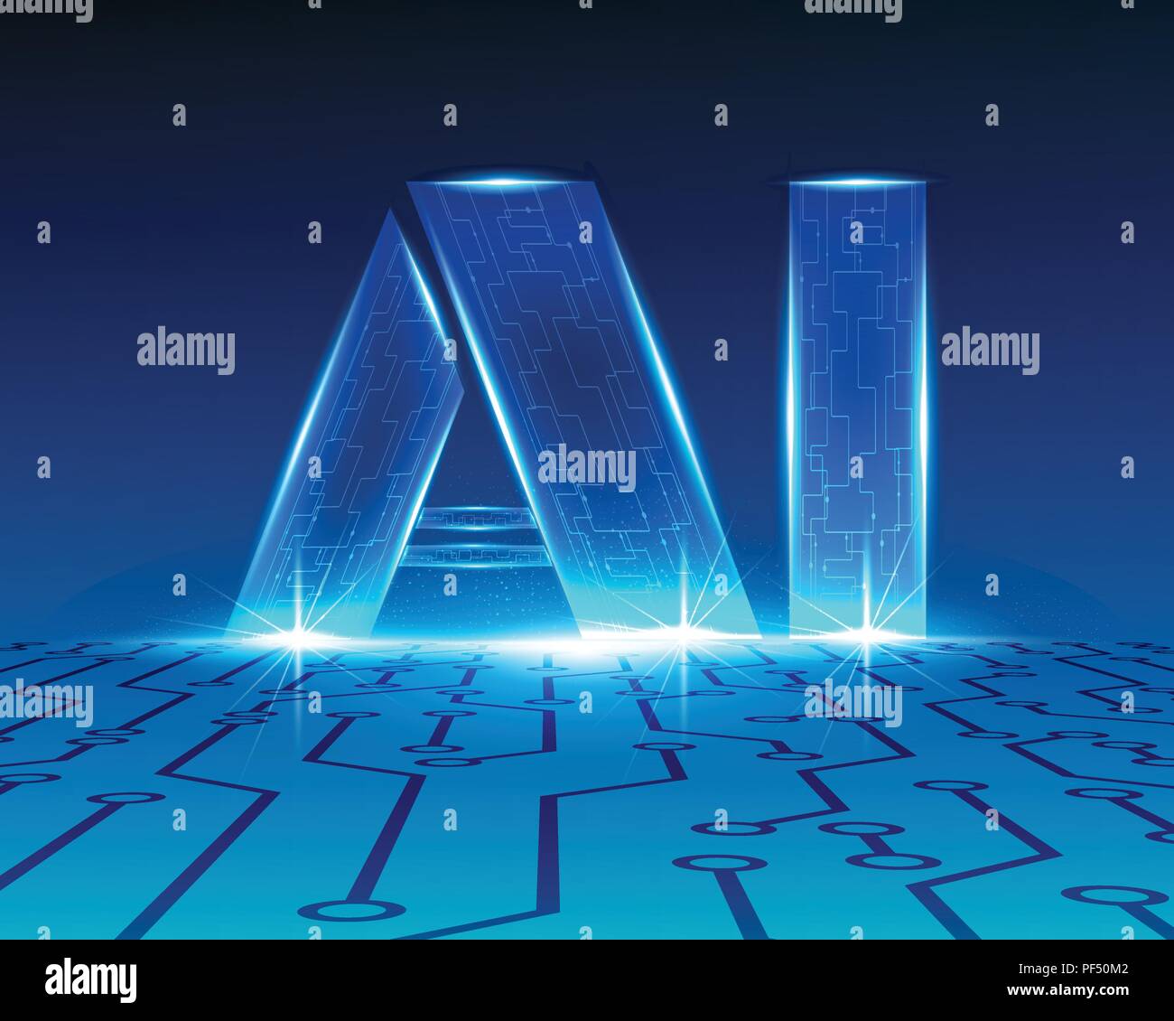 AI Letter Digital Artificial intelligence and big data Machine Learning ...