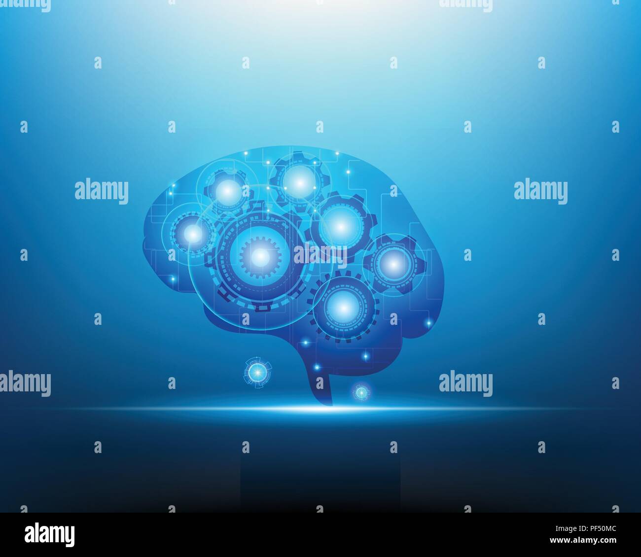 AI Robot brain over blue background ,Artificial intelligence and ...