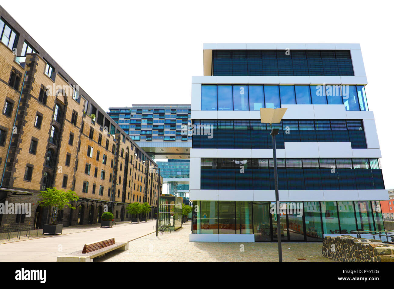 COLOGNE, GERMANY - MAY 31, 2018: Modern business glass buildings in ...