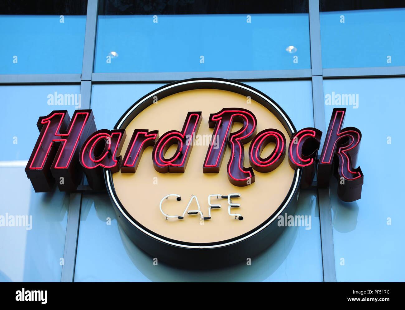 COLOGNE, GERMANY - 31 MAY, 2018: The Iconic sign of Hard Rock Cafè ...